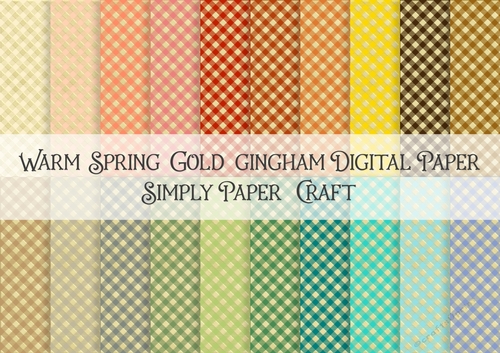 Warm Spring Gold Gingham Digital Paper - CUP1090063_43136 | Craftsuprint