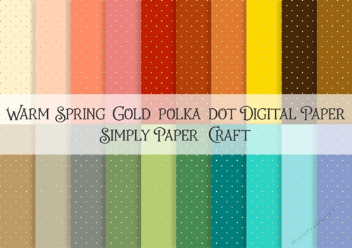 Warm Spring Gold Polka Dot Digital Paper - CUP1090068_43136 | Craftsuprint