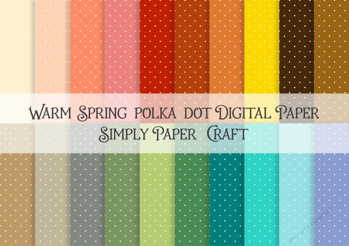 Warm Spring Polka Dot Digital Paper - CUP1090075_43136 | Craftsuprint