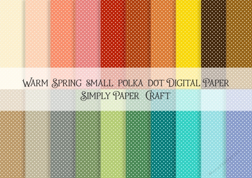 Warm Spring Small Polka Dot Digital Paper - CUP1090076_43136 | Craftsuprint