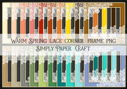Warm Spring Lace Corner Frame PNG - CUP1090083_43136 | Craftsuprint