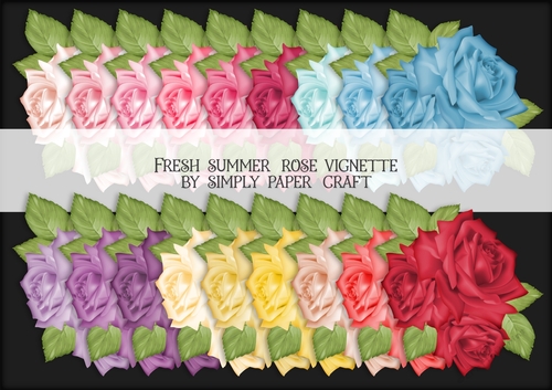 Fresh Summer Rose Vignette PNG - CUP1104651_43136 | Craftsuprint