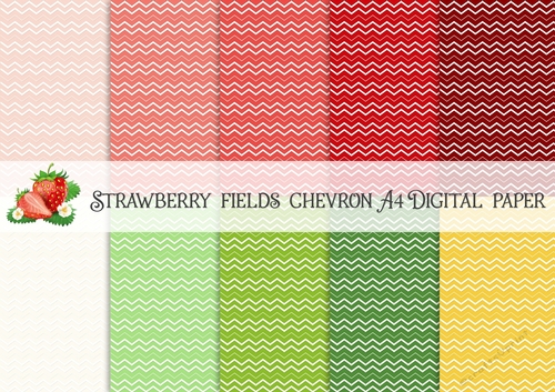 Strawberry Fields A4 Chevron Digital Paper - CUP1109991_43136 ...