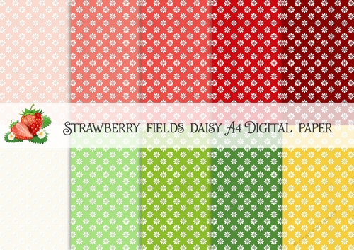 Strawberry Fields A4 Daisy Digital Paper - CUP1109992_43136 | Craftsuprint