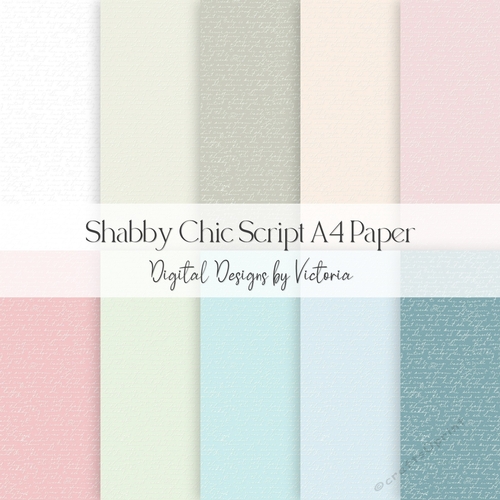 Shabby Chic Script A4 Digital Paper - CUP1156236_43136 | Craftsuprint