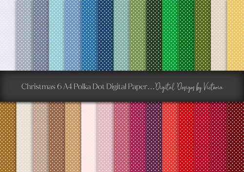 Christmas 6 A4 Polka Dot Digital Paper - CUP1168813_43136 | Craftsuprint