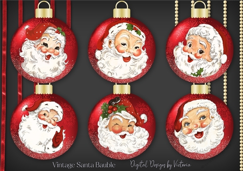 Vintage Santa Bauble - CUP1176318_43136 | Craftsuprint