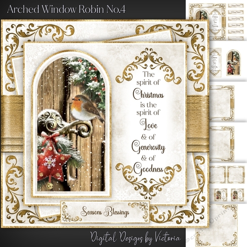 Arched Window Robin No.4 - CUP1177189_43136 | Craftsuprint