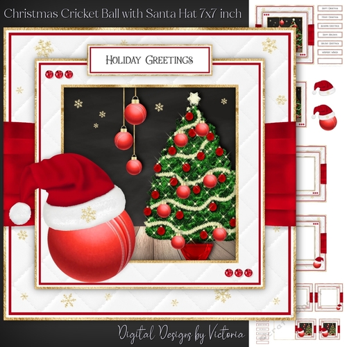 Christmas Cricket Ball with Santa Hat 7x7 inch - CUP1185133_43136 ...