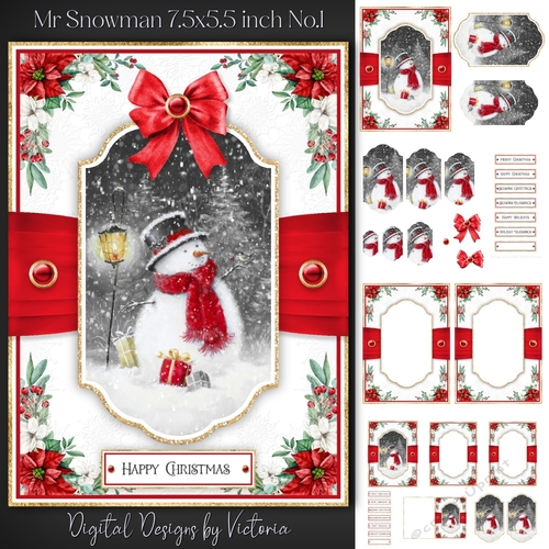 Mr Snowman 7.5x5.5 inch No.1 - CUP1185443_43136 | Craftsuprint