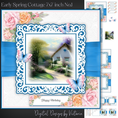 Early Spring Cottage 7x7 inch No.1 - CUP1187995_43136 | Craftsuprint