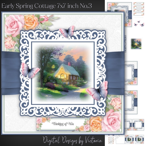Early Spring Cottage 7x7 inch No.3 - CUP1187998_43136 | Craftsuprint