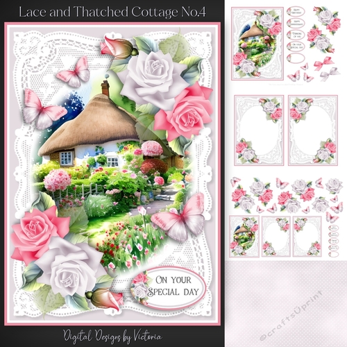 Lace and Thatched Cottage No.4 - CUP1200373_43136 | Craftsuprint