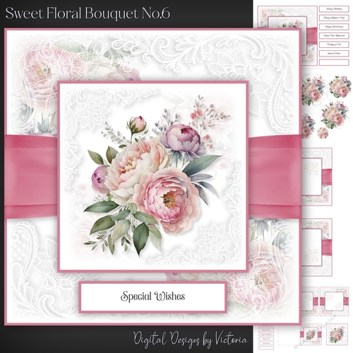 Sweet Floral Bouquet No.6 - CUP1204007_43136 | Craftsuprint