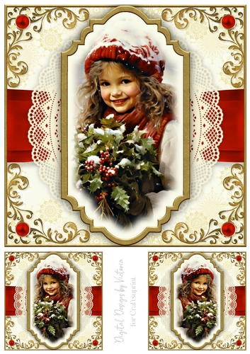 Young Girl with Holly Toppers No.1 - CUP1224026_43136 | Craftsuprint