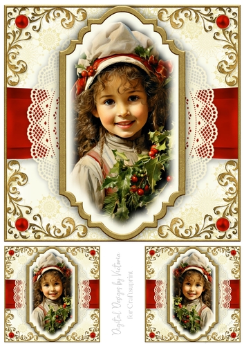 Young Girl with Holly Toppers No.3 - CUP1224028_43136 | Craftsuprint