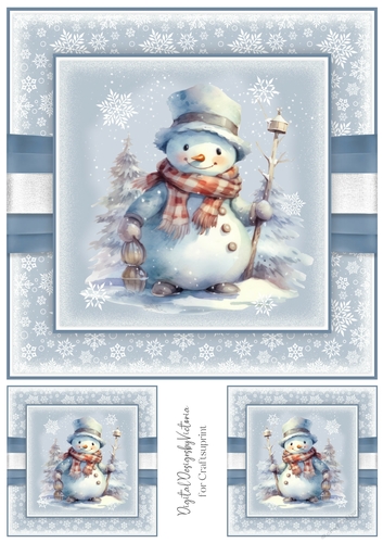 Holly Jolly Snowman Toppers 8x8 inch No.4 - CUP1232583_43136 | Craftsuprint