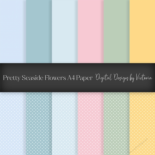 Pretty Seaside Flowers Matching Papers A4 - CUP1233063_43136 | Craftsuprint