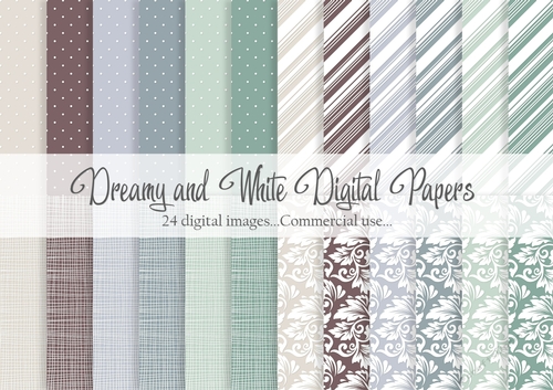 Dreamy and White 12x12 inch Digital Paper - CUP1234571_43136 | Craftsuprint