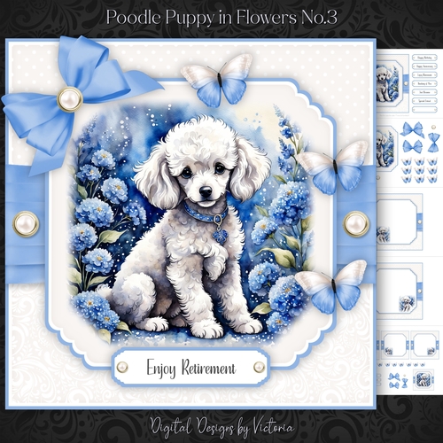 Poodle Puppy in Flowers No.3 - CUP1294998_43136 | Craftsuprint