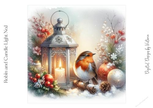 Robin and Candle Light No.1 - CUP1322448_43136 | Craftsuprint