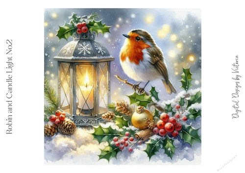 Robin and Candle Light No.2 - CUP1322449_43136 | Craftsuprint