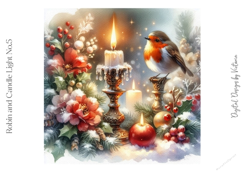 Robin and Candle Light No.5 - CUP1322452_43136 | Craftsuprint