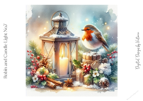 Robin and Candle Light No.7 - CUP1322454_43136 | Craftsuprint