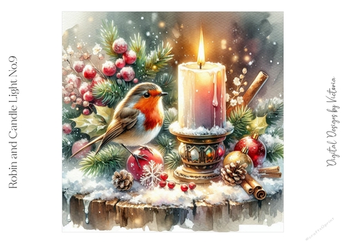 Robin and Candle Light No.9 - CUP1322456_43136 | Craftsuprint