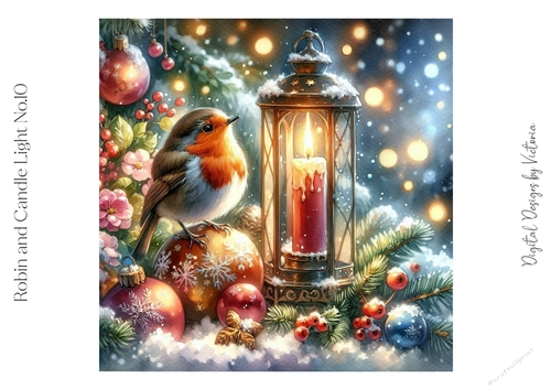 Robin and Candle Light No.10 - CUP1322457_43136 | Craftsuprint
