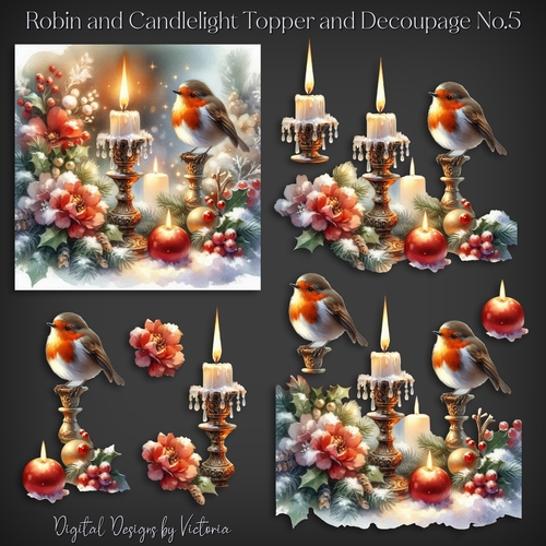 Robin and Candlelight Topper and Decoupage No.5 - CUP1331240_43136 ...