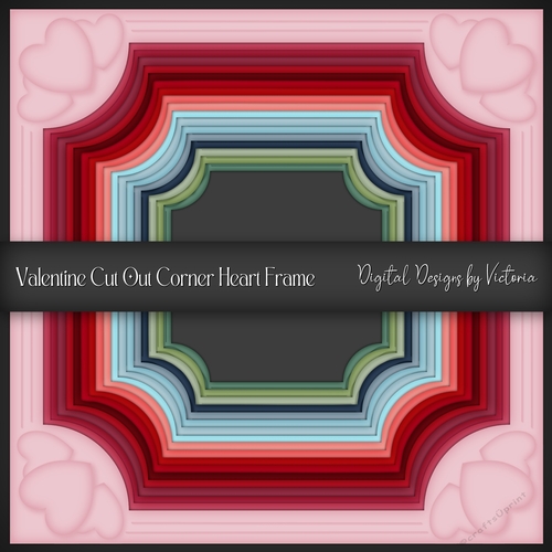 Valentine Cut Out Corner Heart Frame - CUP1354891_43136 | Craftsuprint
