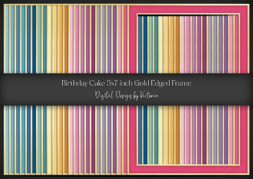 Birthday Cake 5x7 inch Gold Edged Frame - CUP1355592_43136 | Craftsuprint