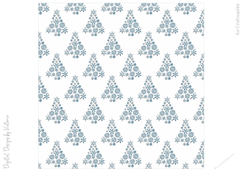 Icy Blue Christmas Tree Backing Paper - CUP731938_43136 | Craftsuprint