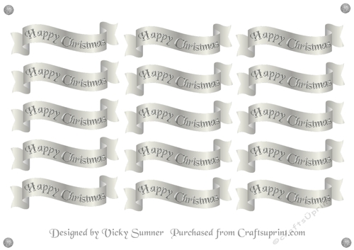 Silver and Silver Christmas Banner - CUP739313_43136 | Craftsuprint