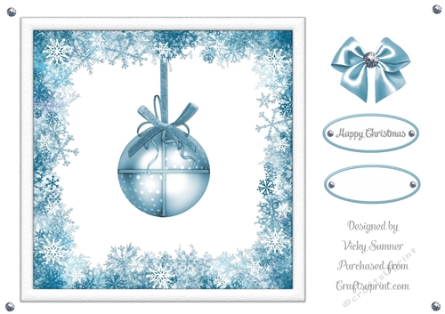 Blue Dangling Bauble - CUP745363_43136 | Craftsuprint