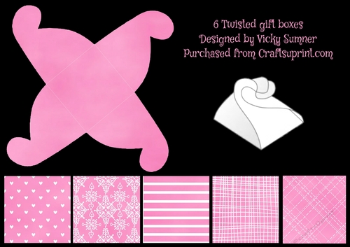 Pink Romance Twisted Gift Boxes Set of 6 - CUP765927_43136 | Craftsuprint