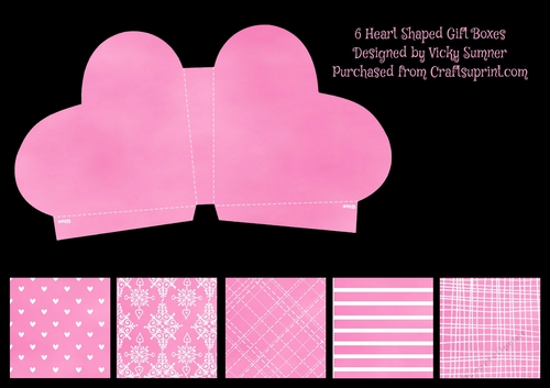 Pink Romance Heart Gift Box Set of 6 - CUP766029_43136 | Craftsuprint