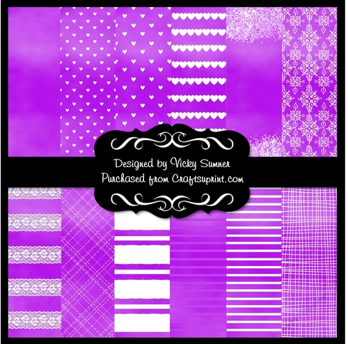Purple Romance A4 Backing Papers set of 12 - CUP766347_43136 | Craftsuprint