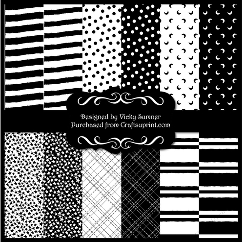 Monochrome A4 Patterned Backing Papers set of 12 - CUP766462_43136 ...