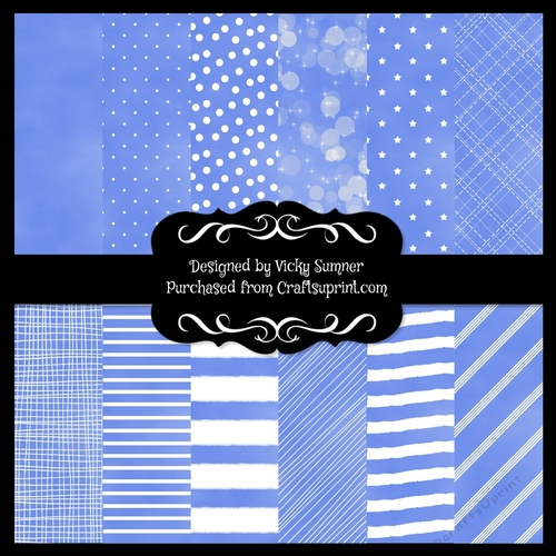 Blue Patterned A4 Backing Papers Set of 12 - CUP766551_43136 | Craftsuprint