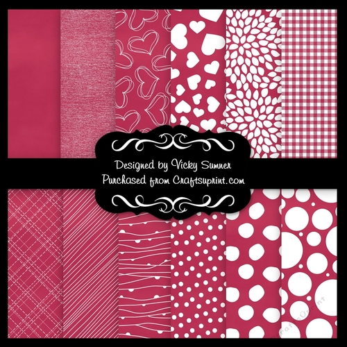 Raspberry A4 Backing Paper Set of 12 - CUP769278_43136 | Craftsuprint