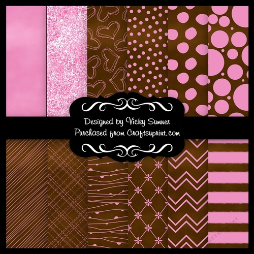 Chocolate and Pink A4 Backing Paper Set of 12 - CUP769448_43136 ...