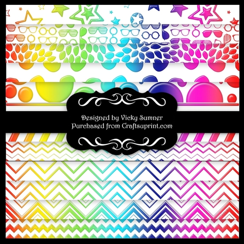 Rainbow Bright 12 A4 Backing Paper Set 2 - CUP770093_43136 | Craftsuprint