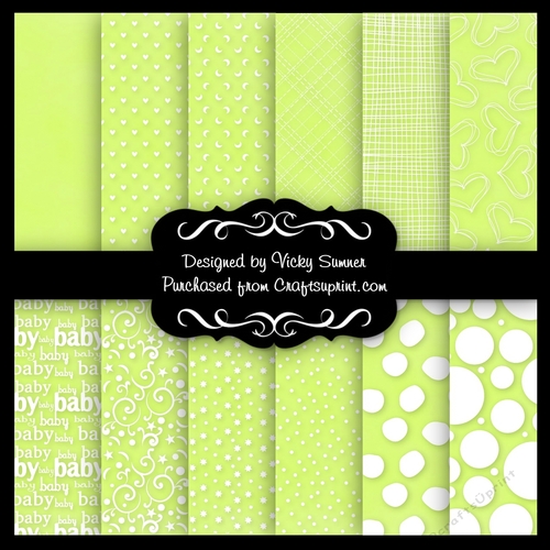 Baby Pale Green A4 Patterned Backing Paper Set of 12 - CUP770233_43136 ...