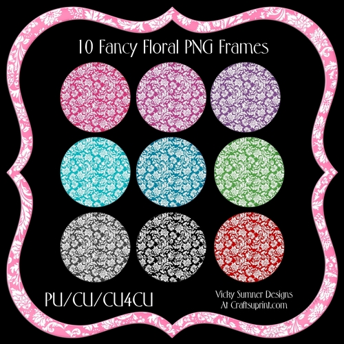 Floral Fancy Frame Set of 10 - CUP773858_43136 | Craftsuprint