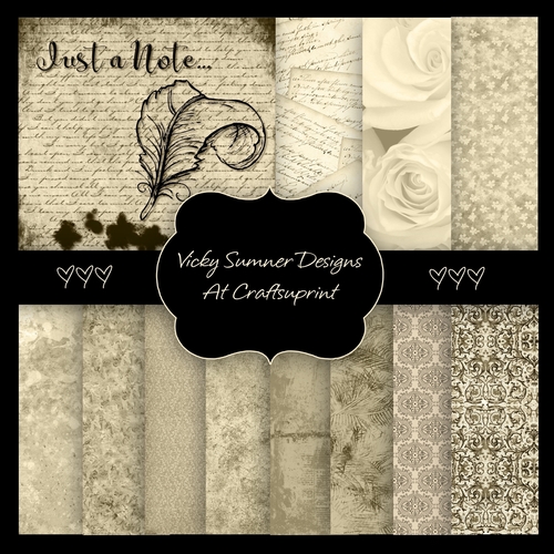 Vintage 2 Square Backing Paper set of 12 - CUP775662_43136 | Craftsuprint