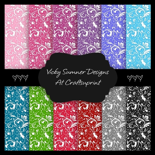 Floral 1 A4 Backing Paper Set of 12 - CUP780183_43136 | Craftsuprint