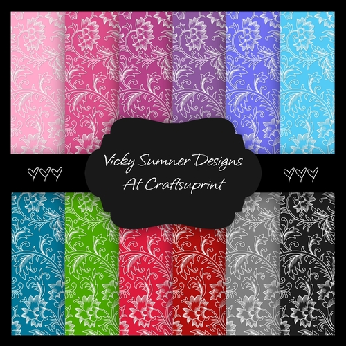 Floral 2 A4 Backing Paper Set of 12 - CUP780185_43136 | Craftsuprint