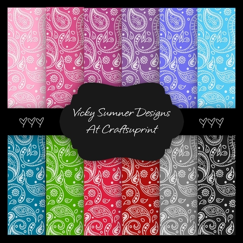 Paisley A4 Paper Set of 12 - CUP780187_43136 | Craftsuprint